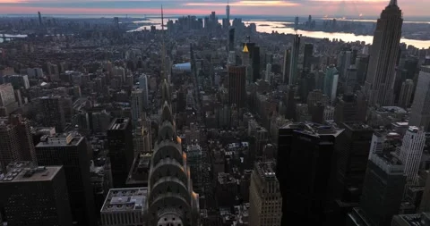 NYC Aerial tilt up to skyscraper view Ma... | Stock Video | Pond5