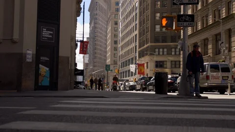 NYC People Walk On Crosswalk With Classi... | Stock Video | Pond5