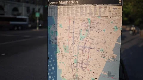NYC Subway Map of Lower Manhattan Shot i... | Stock Video | Pond5