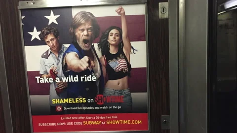 NYC Subway Print Billboard Ads For The S... | Stock Video | Pond5