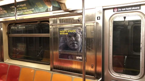 NYC Subway Print Billboard Ads, Saftey S... | Stock Video | Pond5