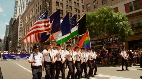 NYPD Color Guard marches in the 2012 Pri... | Stock Video | Pond5