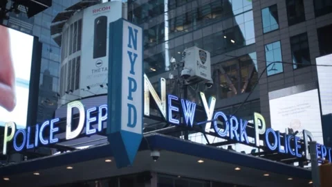 NYPD Neon Sign - New York Police Departm... | Stock Video | Pond5