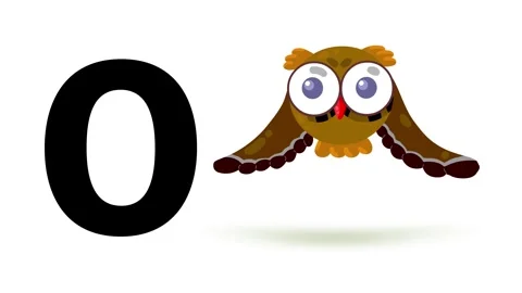 O letter big black like owl flying carto... | Stock Video | Pond5