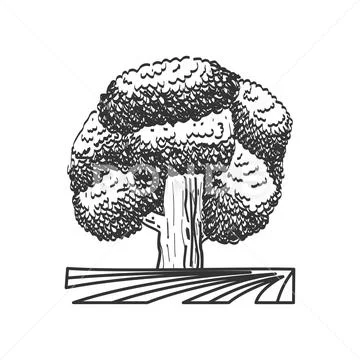 Oak tree Farm Icon Illustration Brand Identity ~ Clip Art #167750927