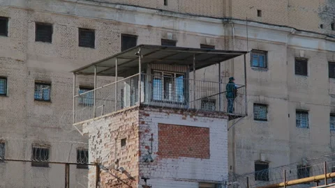 Observation tower in the prison. The war... | Stock Video | Pond5