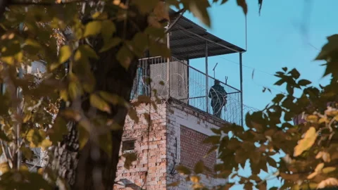 Observation tower in the prison. The war... | Stock Video | Pond5