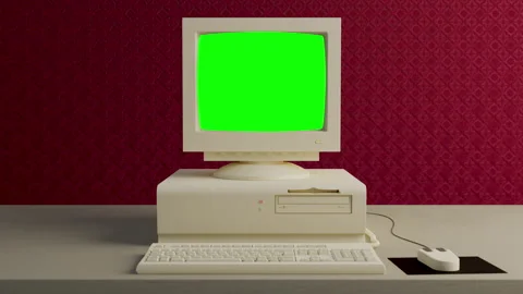 Vintage Computer Green Screen Stock Footage ~ Royalty Free Stock Videos ...