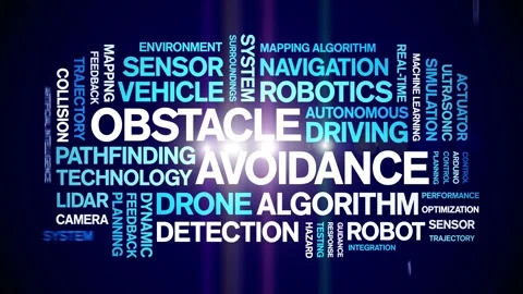 Obstacle Avoidance animated word cloud,a... | Stock Video | Pond5