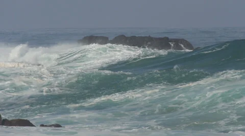Ocean big wave crushing high tide stormy... | Stock Video | Pond5