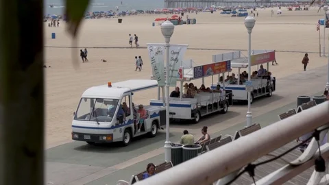 Ocean City shuttle bus ride in Maryland ... | Stock Video | Pond5