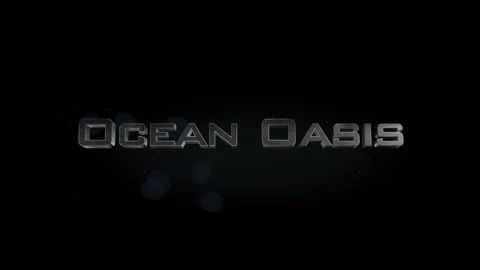 Ocean Oasis title metal text on black al... | Stock Video | Pond5