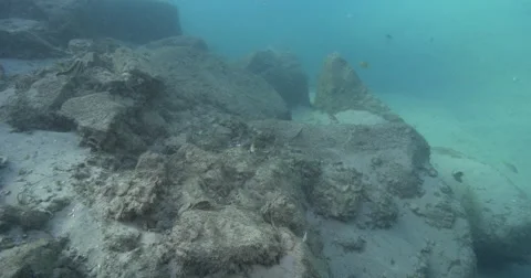 Ocean scenery on river mouth rock wall, ... | Stock Video | Pond5