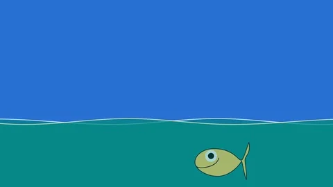 Ocean Waves Lines Golden Fish Swimming U... | Stock Video | Pond5