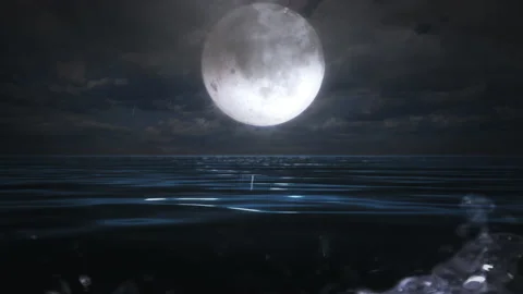 Moonlight Under Water Stock Footage ~ Royalty Free Stock Videos | Pond5