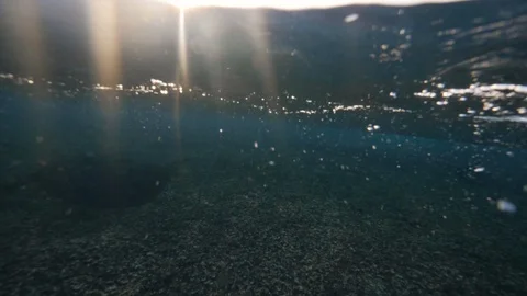 Ocean waves underneath and above surface... | Stock Video | Pond5