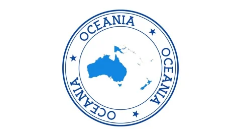 Oceania intro. Badge with the circular n... | Stock Video | Pond5