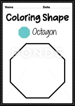 Octagon coloring page for preschool, kindergarten & Montessori kids to ...