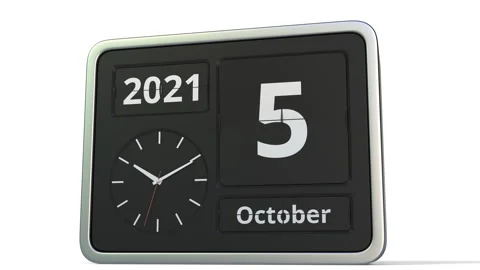 October 6 date on the flip clock calenda... | Stock Video | Pond5