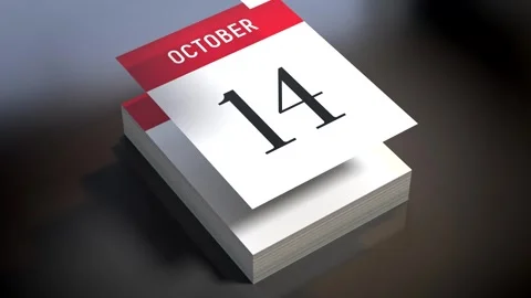 October - paper calendar with flying pag... | Stock Video | Pond5