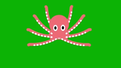 Octopus swimming green screen background... | Stock Video | Pond5