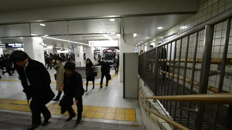 Odakyu line Shinjuku underground station... | Stock Video | Pond5