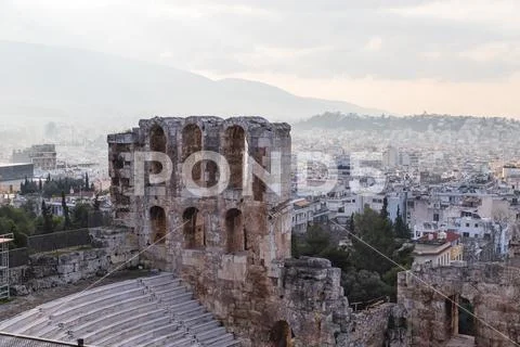 Odeon of Herodes Atticus, Acropolis, Athens, Greece. The Odeon of ...