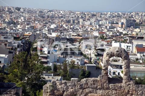 Odeon of Herodes Atticus Theater at Acropolis behind Athens ~ Premium ...