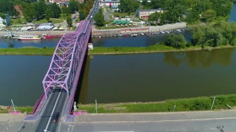 Oder Bridge River Odra Glogow Most Toler... | Stock Video | Pond5