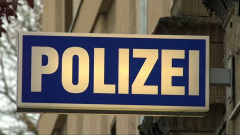 offcial sign Polizei meaning police in g... | Stock Video | Pond5