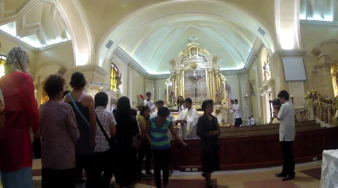 Offerings during holy Catholic mass back... | Stock Video | Pond5