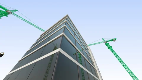 Office building being constructed by two... | Stock Video | Pond5