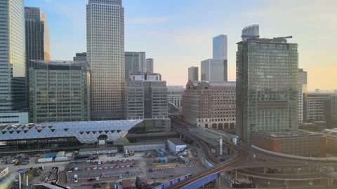 office building exterior with moving tra... | Stock Video | Pond5