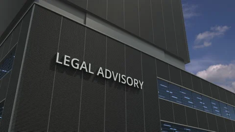 Office building with LEGAL ADVISORY sign... | Stock Video | Pond5