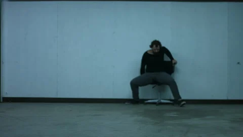 Office Chair Riding Wild Funny Young Man... | Stock Video | Pond5