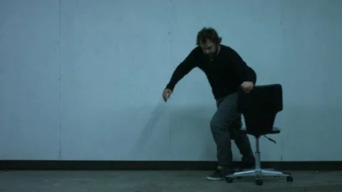Office Chair Riding Wild Funny Young Man... | Stock Video | Pond5