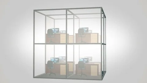 Office cubicles animation. | Stock Video | Pond5