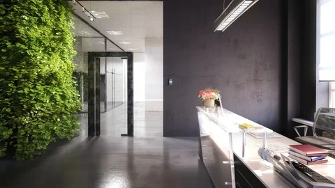 Office Design: Counter Area - 3d visuali... | Stock Video | Pond5