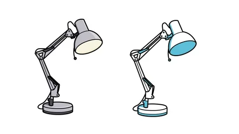 office desk lamp sketch and 2d animation... | Stock Video | Pond5