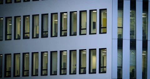Office headquarter building multiple win... | Stock Video | Pond5