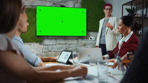 Office Meeting Green Screen Presentation | Stock Video | Pond5