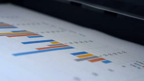 Office Printer Prints Charts | Stock Video | Pond5