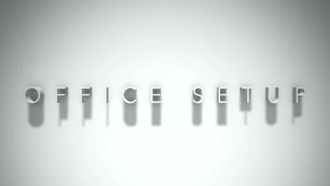 office setup 3D title animation white te... | Stock Video | Pond5