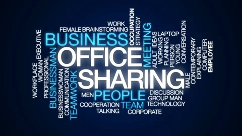 Office sharing animated word cloud, text... | Stock Video | Pond5