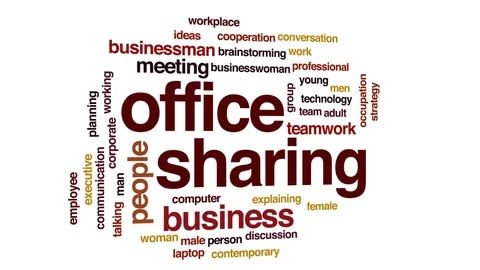 Office sharing animated word cloud, text... | Stock Video | Pond5