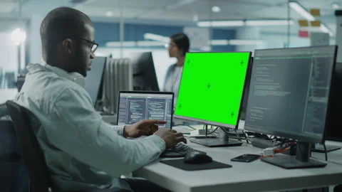 Office Software Programmers Work Green S... | Stock Video | Pond5