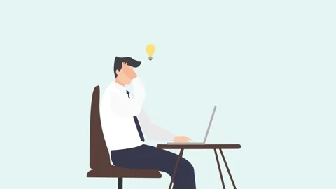 office work find ideas to work animation... | Stock Video | Pond5