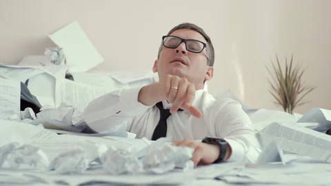 the office worker is going crazy. office... | Stock Video | Pond5