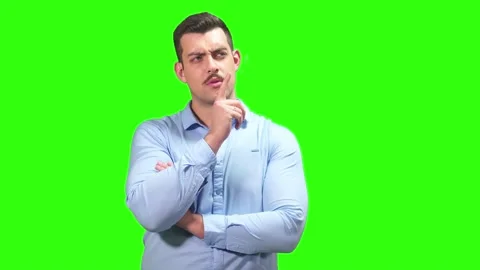 office worker thinking funny man muse gr... | Stock Video | Pond5