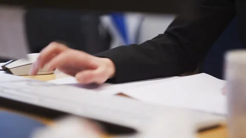 Office Worker - Workplace - Desktop Keyb... | Stock Video | Pond5